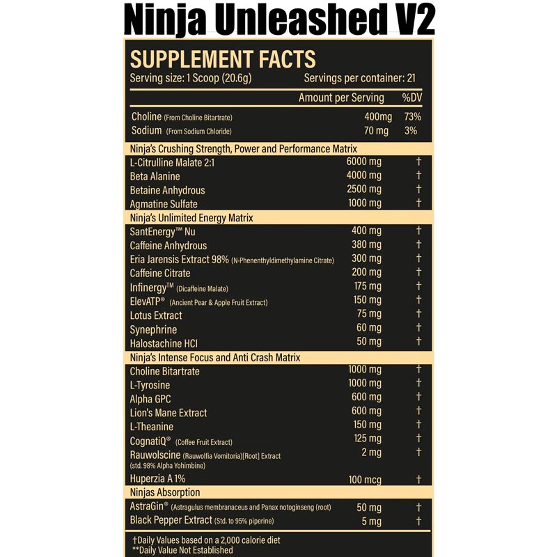 Ninja Unleashed Pre Workout | Ninja Up Supps – Nutrition Cartel