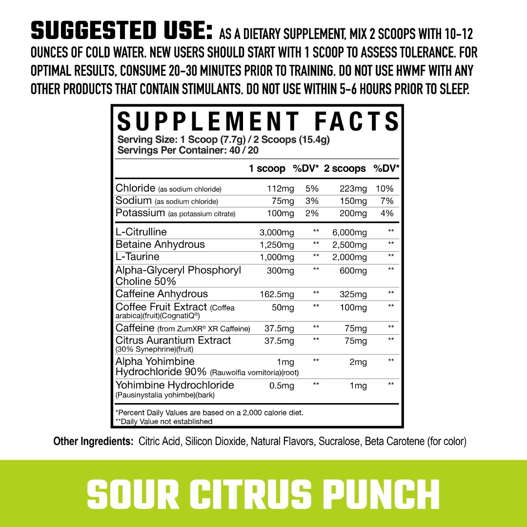 Axe & Sledge HWMF Pre Workout High Stim 40/20 Servings – Nutrition Cartel