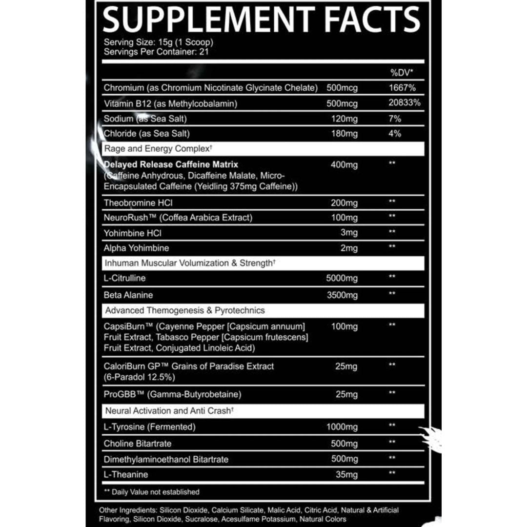 Inhuman Pyro Pre Workout | AfterDark Supplements – NutriCartel