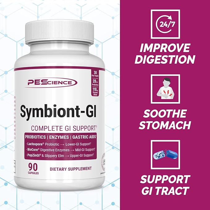 PEScience Symbiont GI Full Spectrum GI Support Supplement 90 Capsules ...