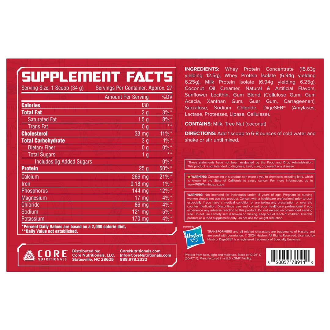 Protron Whey Protein | Core x Transformers Collab – Nutrition Cartel